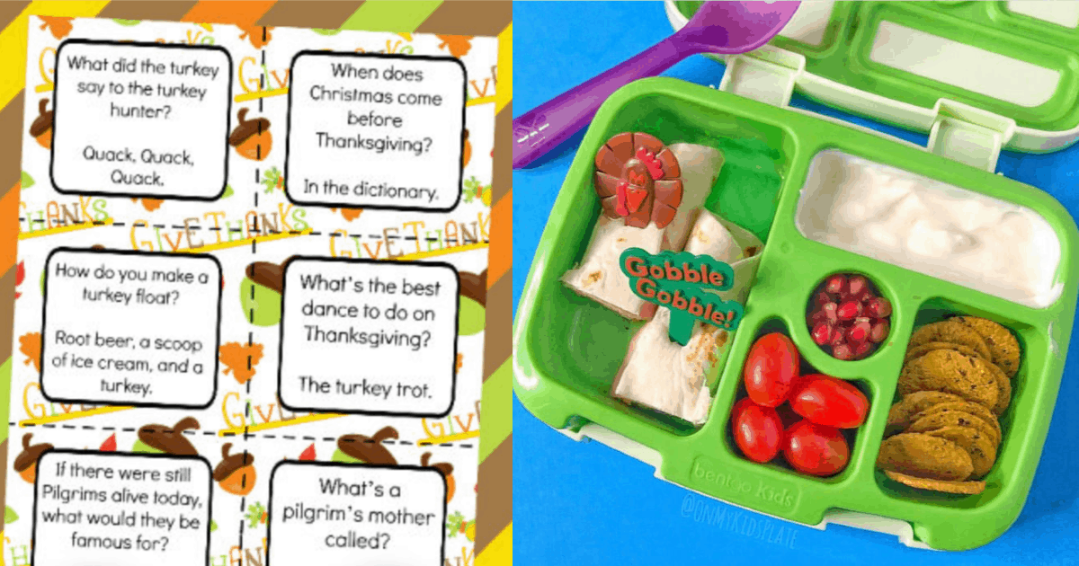 Thanksgiving Lunchbox Jokes- (Free Printable Notes) - On My Kids Plate