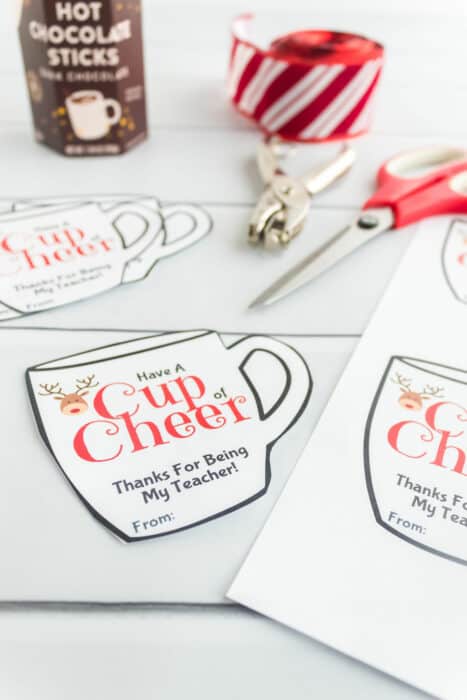 Adorable "Cup of Cheer" Holiday Gift Tags (Printable!) - On My Kids Plate