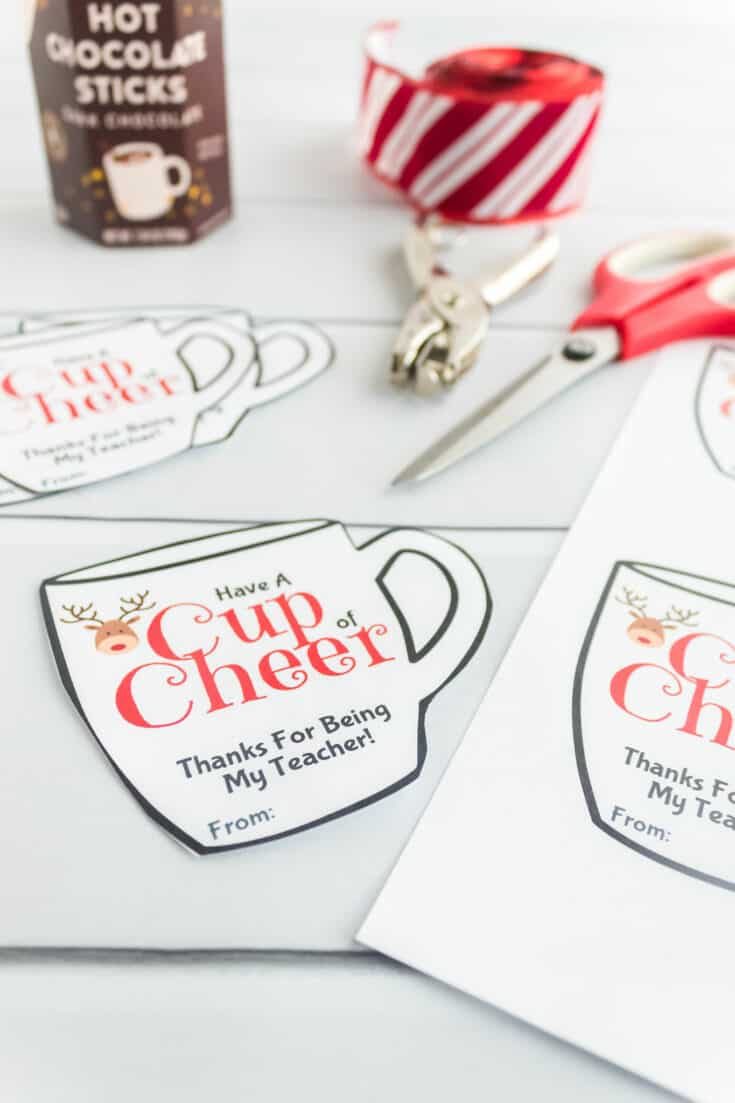 Adorable "Cup of Cheer" Holiday Gift Tags (Printable!) - On My Kids Plate