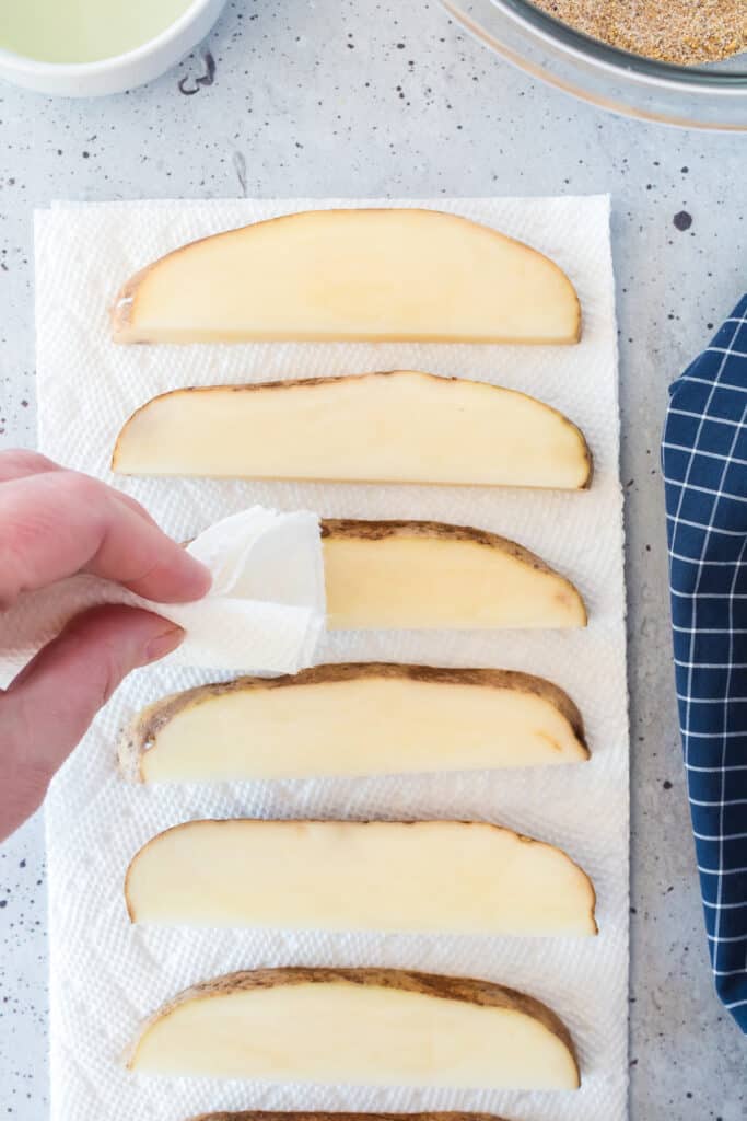 Golden Crispy Baked Potato Wedges - On My Kids Plate