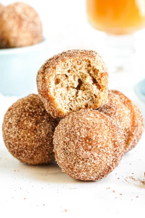 Baked Apple Cider Donut Holes - On My Kids Plate