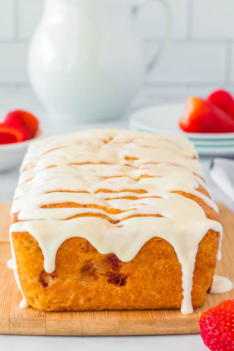 Strawberry Bread (With Sweet Cream Glaze!) - On My Kids Plate
