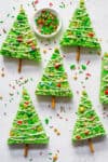 Rice Krispie Christmas Trees - On My Kids Plate