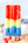 Red White And Blue Popsicles (Three Ingredients!) - On My Kids Plate