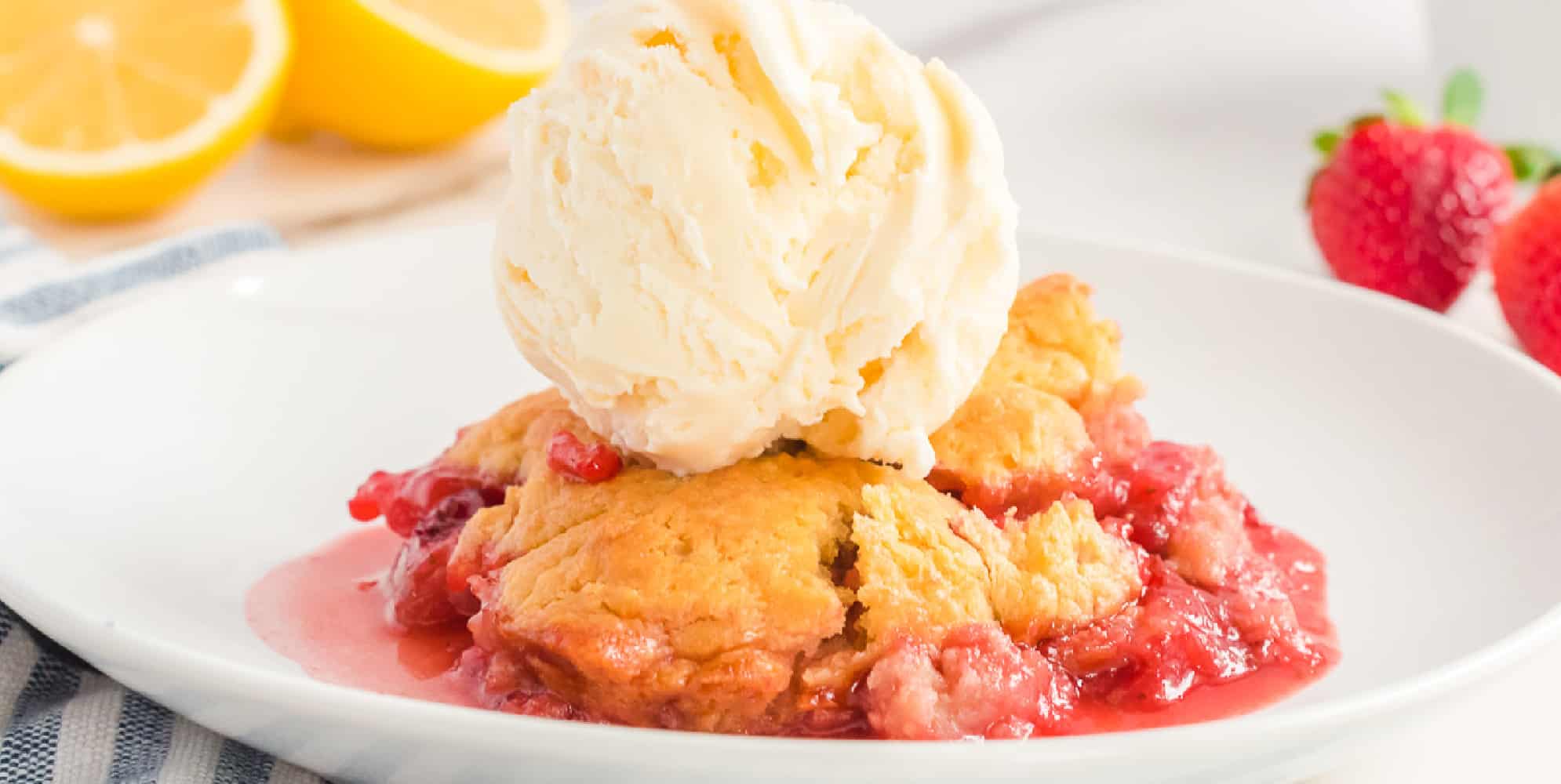 Easy Strawberry Cobbler (With Cake Mix) - On My Kids Plate