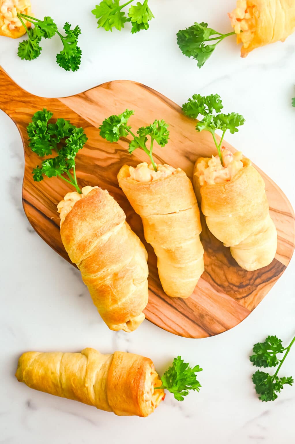Easter Stuffed Carrot Crescent Rolls - On My Kids Plate