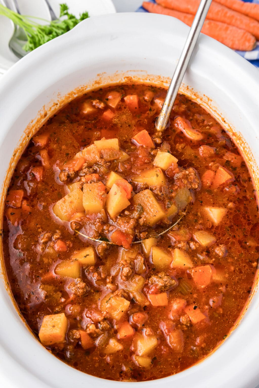 Poor Man's Stew (Easy Hamburger Stew In The Slow Cooker!) - On My Kids ...