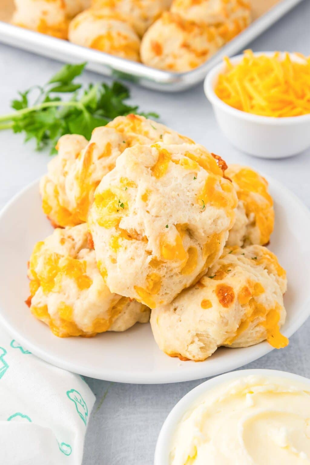 Cheddar Garlic Biscuits - On My Kids Plate