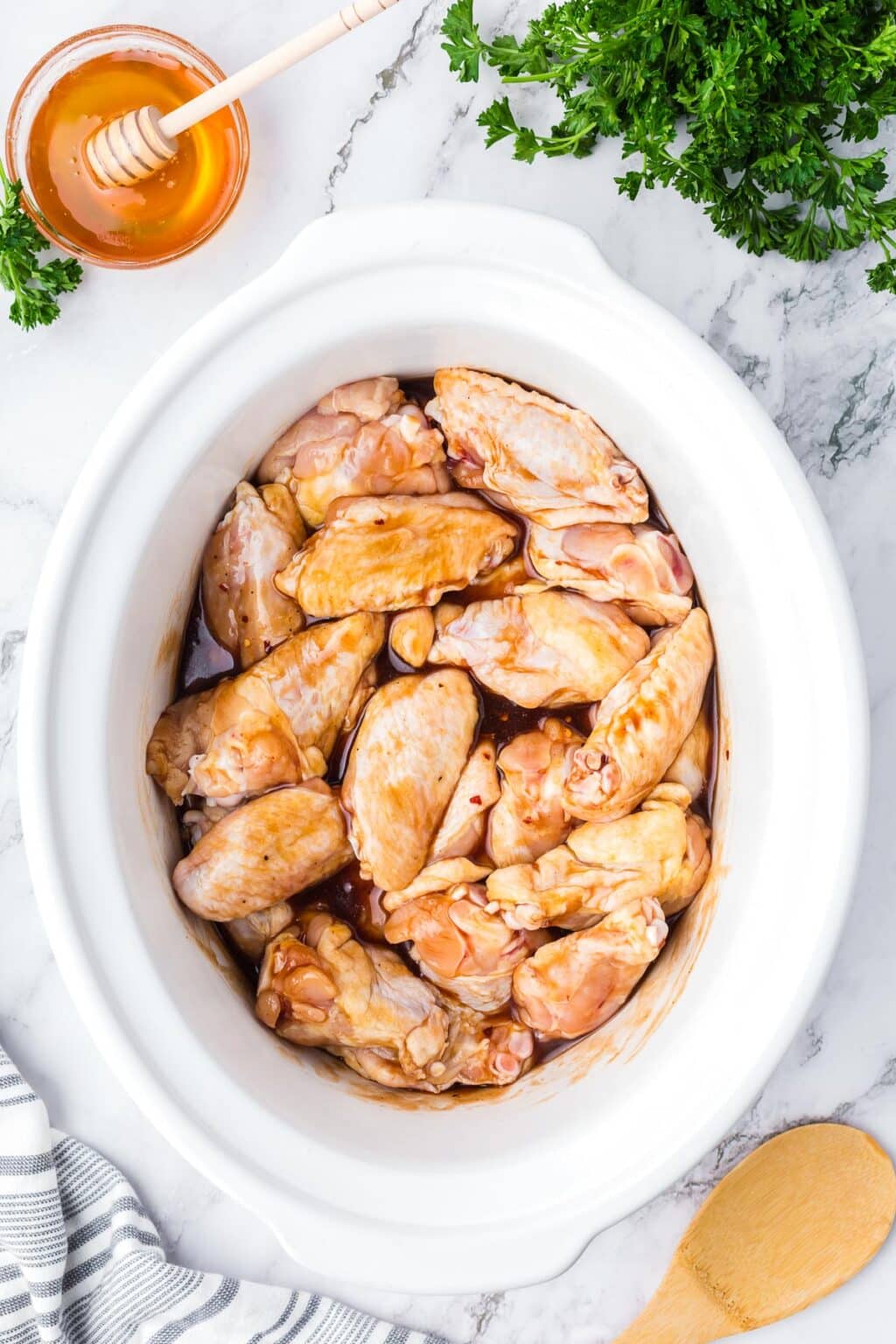 BBQ Chicken Wings (In The Crock Pot!) - On My Kids Plate