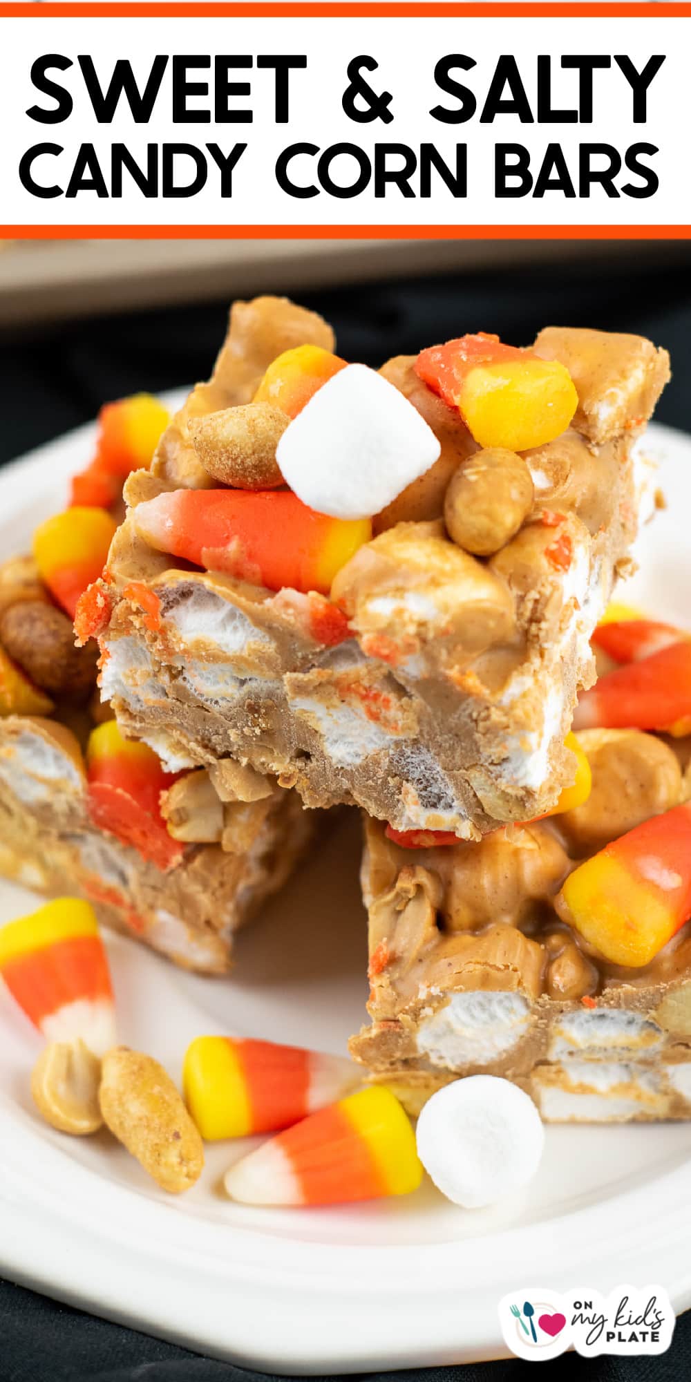 Candy Corn Peanut Butter Bars (No Bake!) - On My Kids Plate