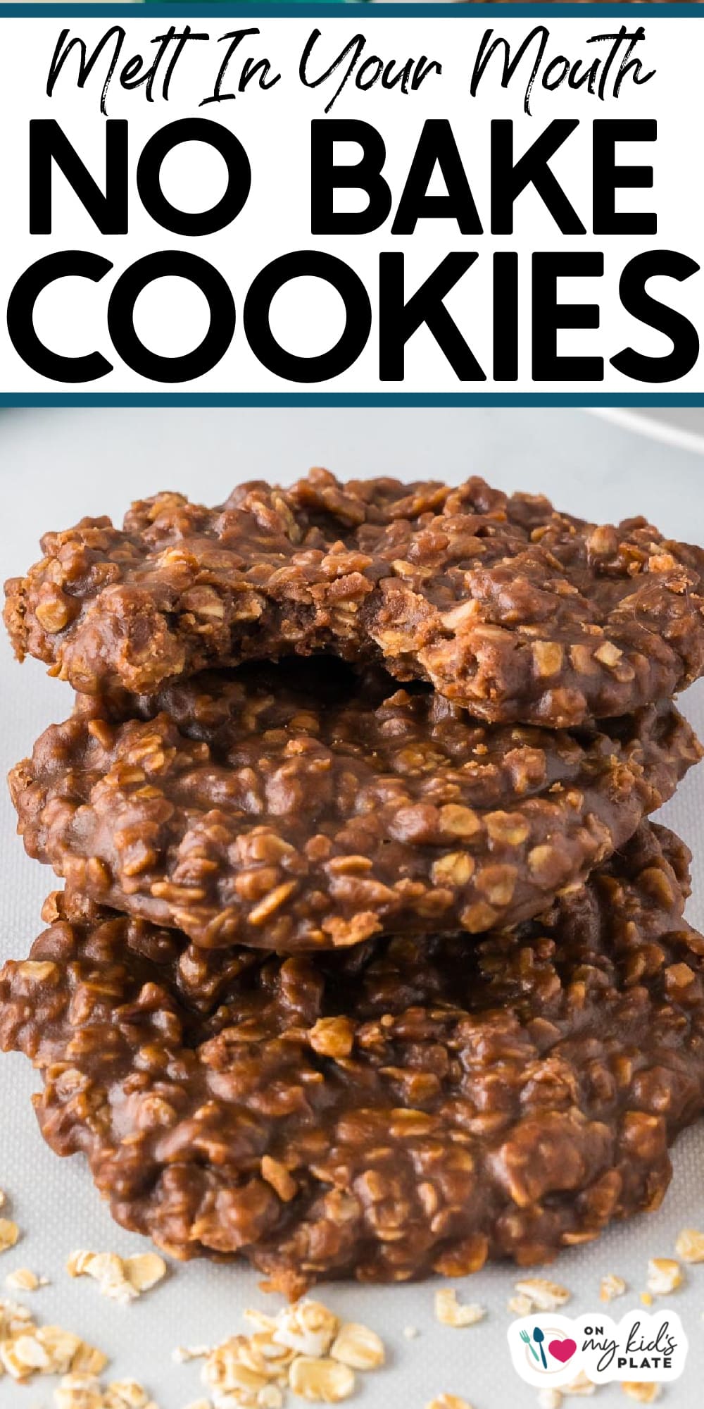 Peanut Butter Chocolate No Bake Cookies - On My Kids Plate