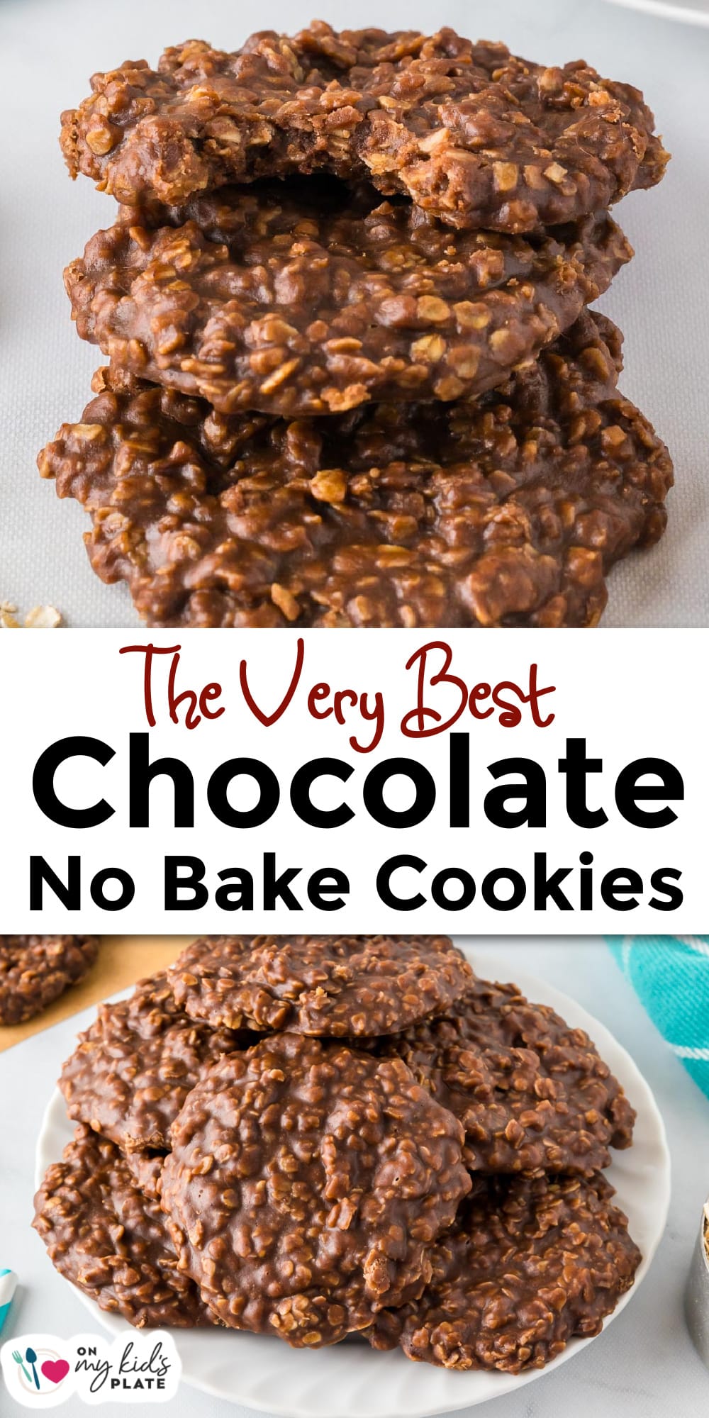 Peanut Butter Chocolate No Bake Cookies - On My Kids Plate