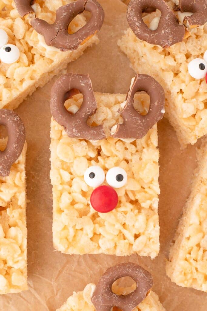 Reindeer Rice Krispie Treats - On My Kids Plate