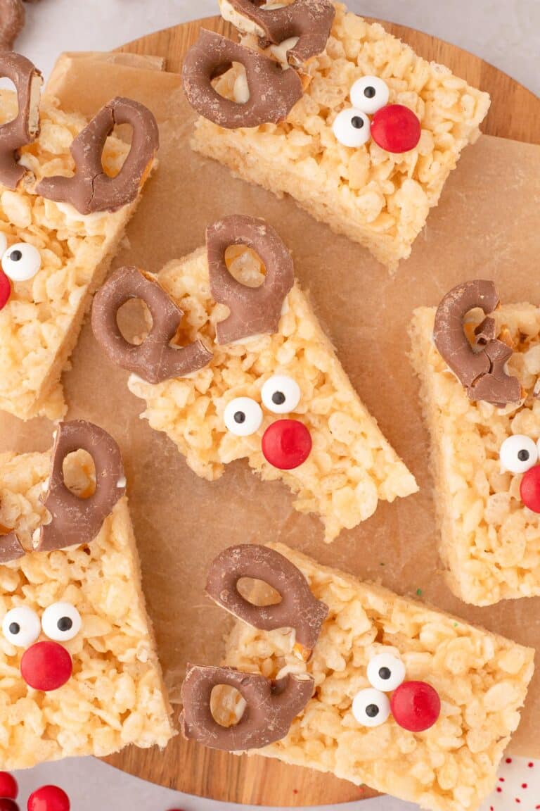 Reindeer Rice Krispie Treats - On My Kids Plate