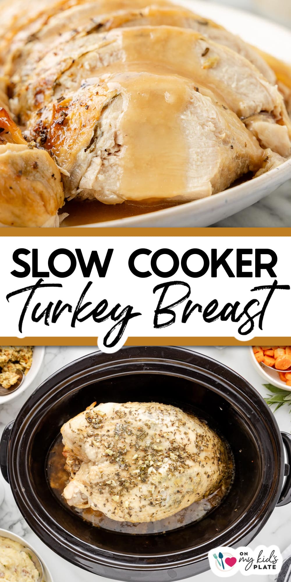Juicy Slow Cooker Turkey Breast (Bone In!) - On My Kids Plate