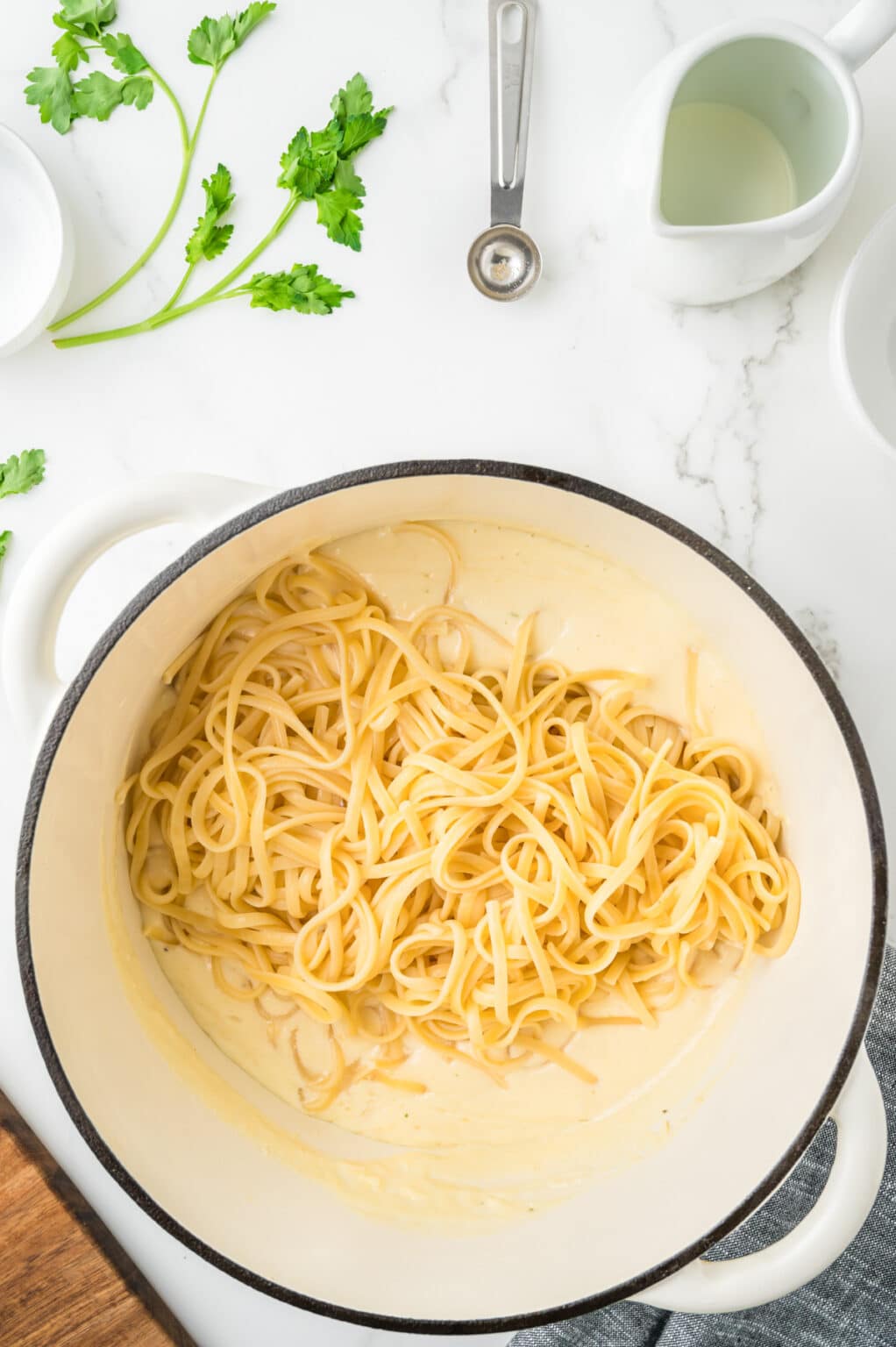 Linguine Alfredo - On My Kids Plate