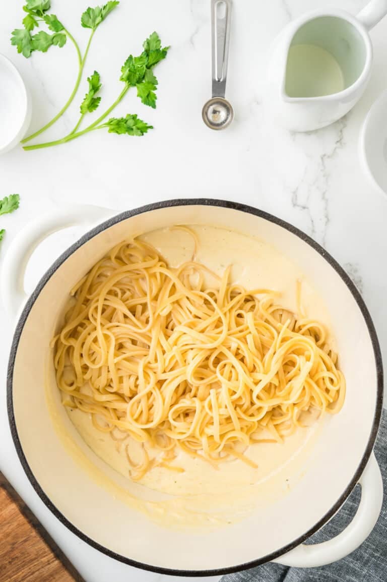 Linguine Alfredo - On My Kids Plate