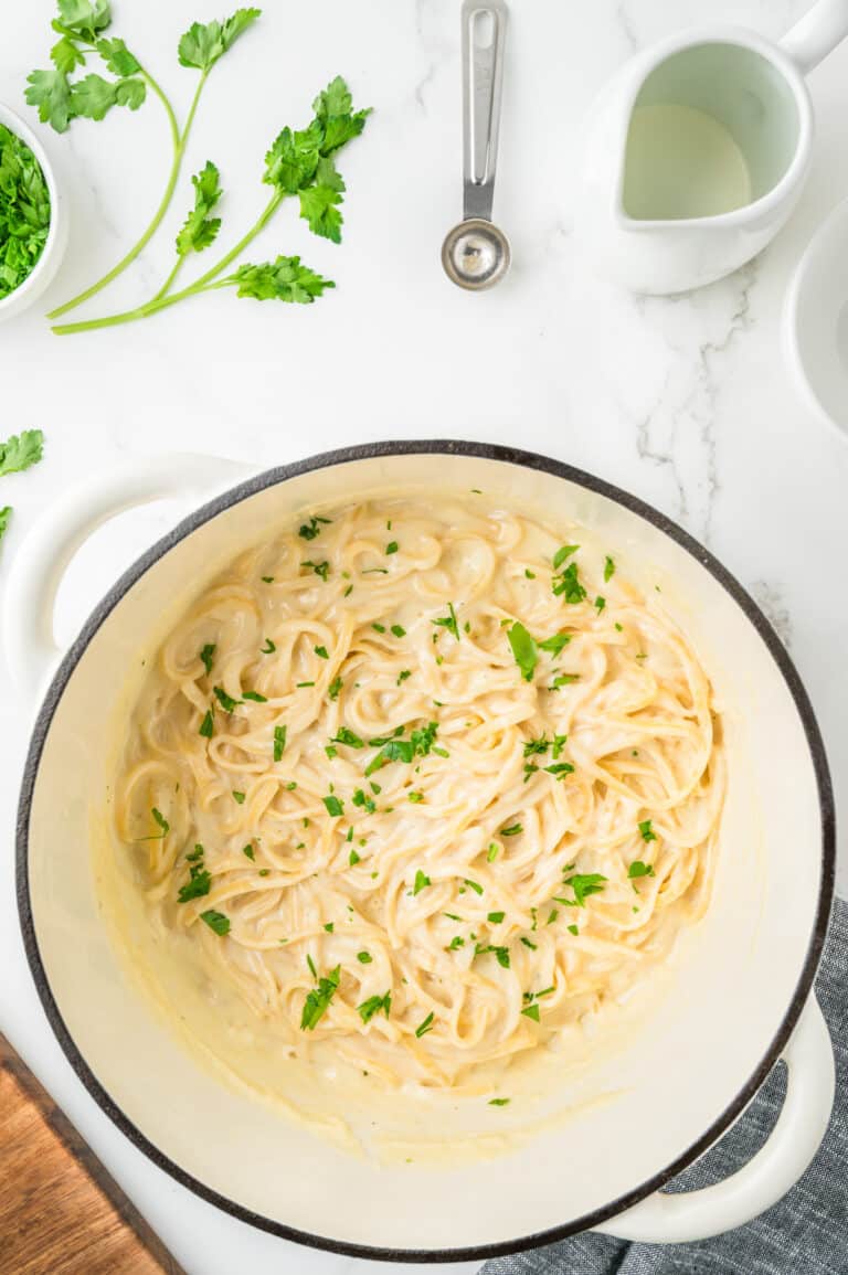 Linguine Alfredo - On My Kids Plate