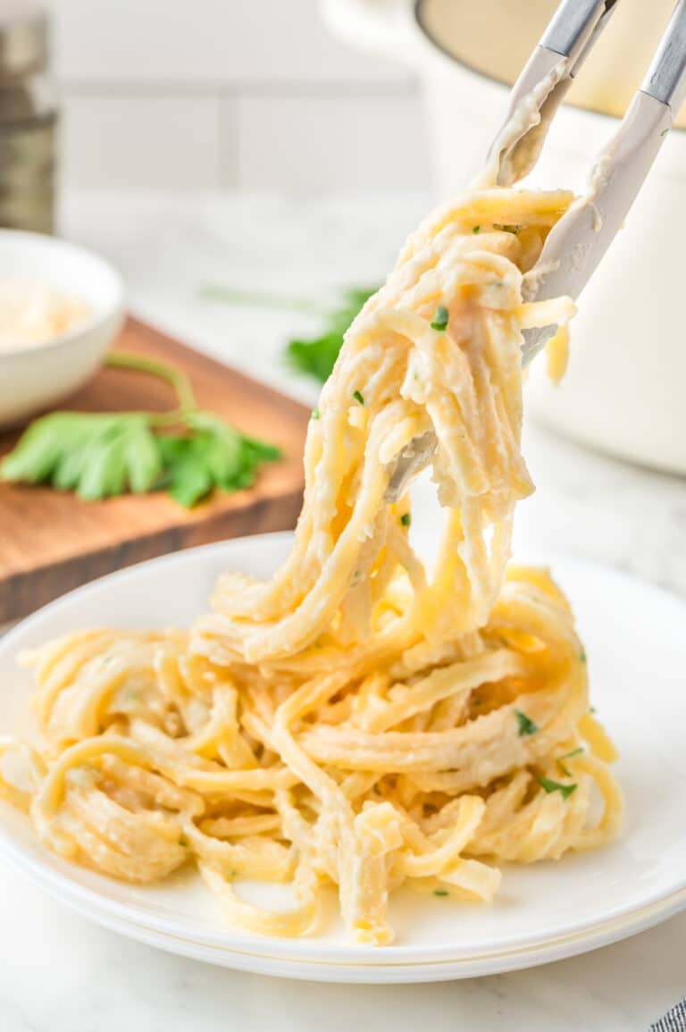 Linguine Alfredo - On My Kids Plate