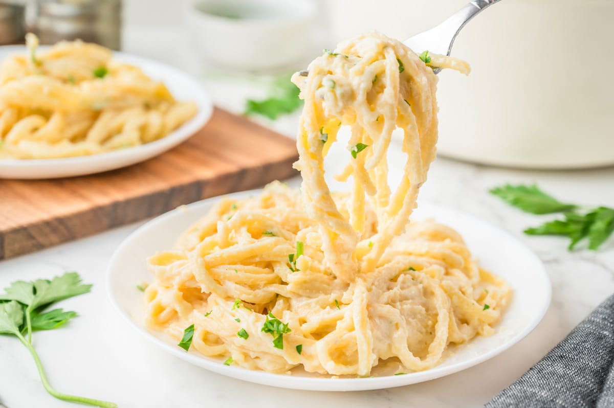 Linguine Alfredo - On My Kids Plate