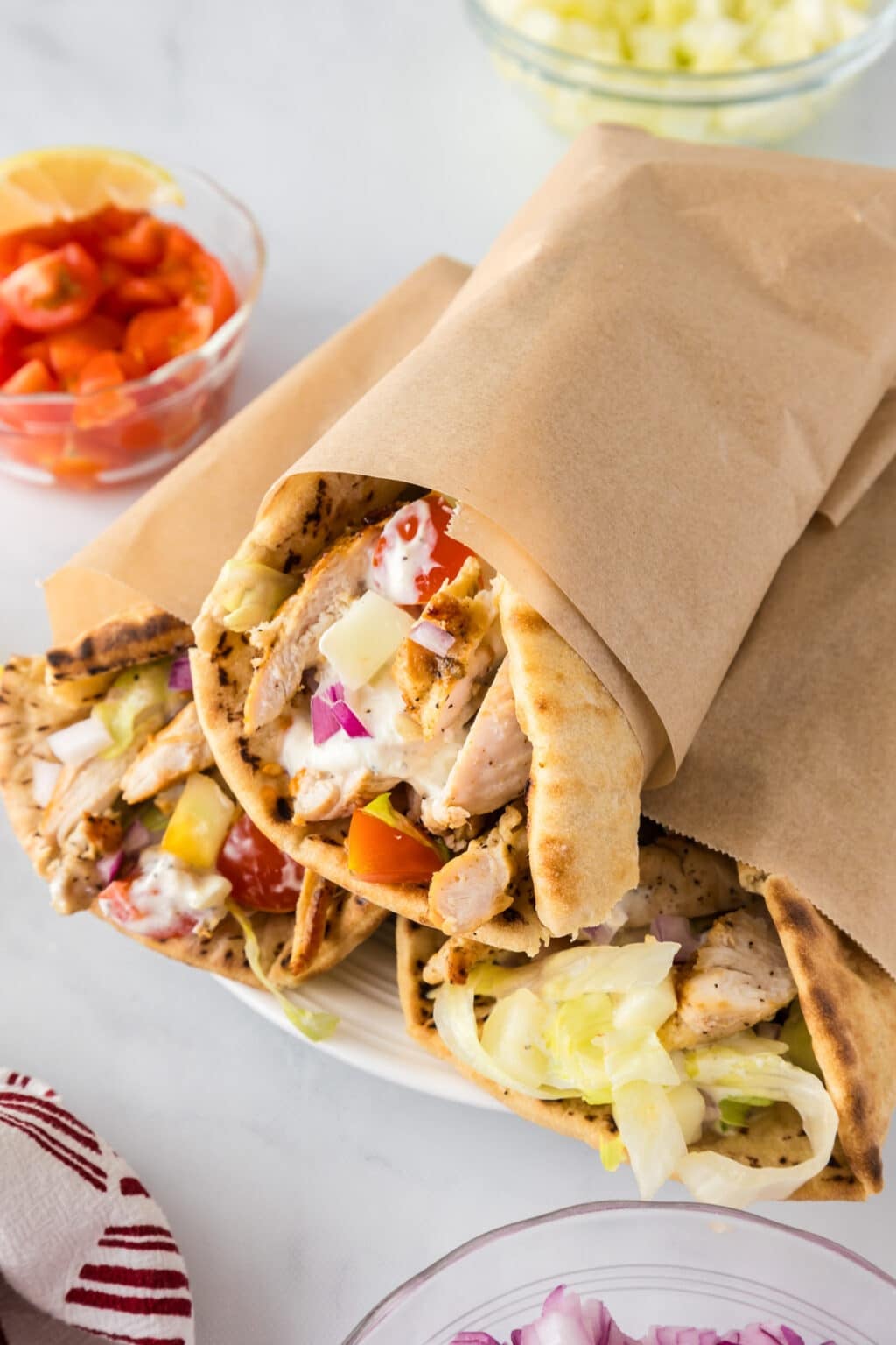 Greek Chicken Wraps (Easy Chicken Pitas!) - On My Kids Plate