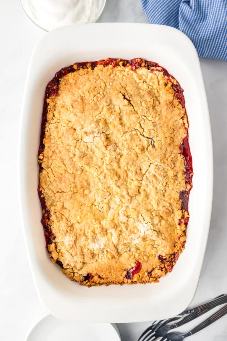 Easy Cherry Dump Cake (With Cake Mix!) - On My Kids Plate