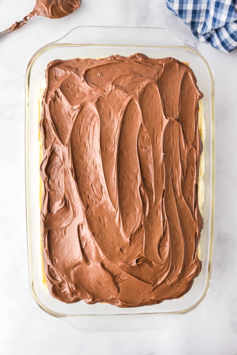 No Bake Chocolate Eclair Cake (Icebox Cake) - On My Kids Plate