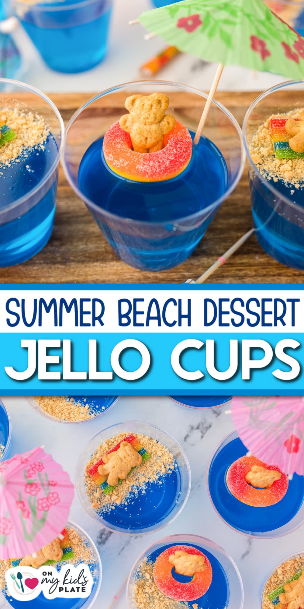 Beach Jell-O Cups for Kids (Pool Party or BBQ Idea!) - On My Kids Plate