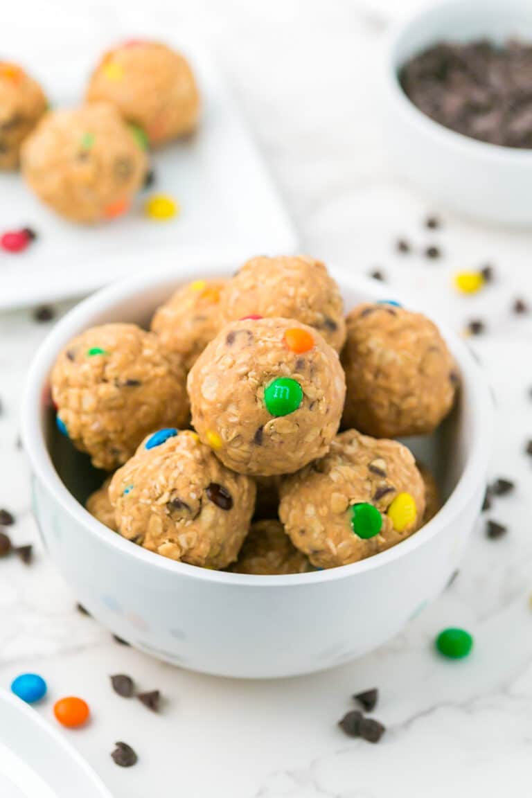 Monster Cookie Energy Balls (No Bake!) - On My Kids Plate