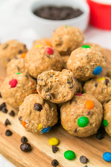 Monster Cookie Energy Balls (No Bake!) - On My Kids Plate